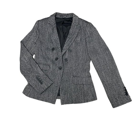 Express | Jackets & Coats | Express Gray Stretch Tweed Doublebutton ...
